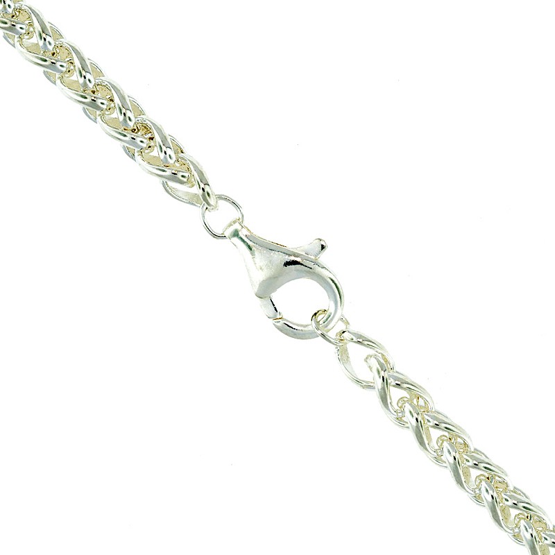 4mm Sterling Silver Wheat Chain Necklace