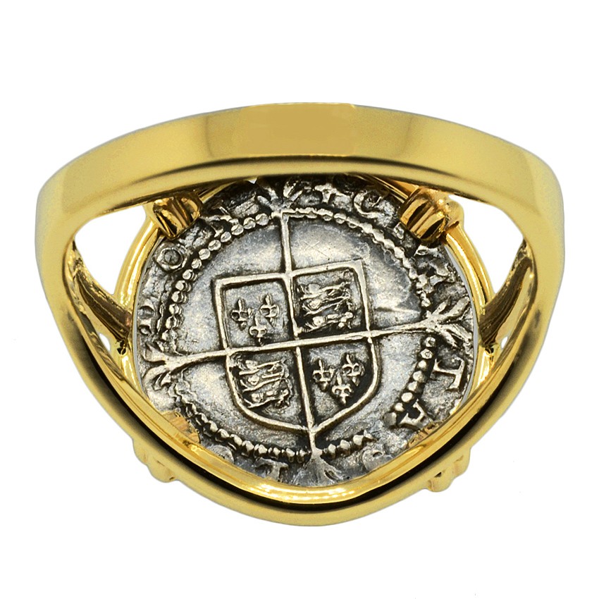 Queen Elizabeth I Penny Gold Ladies Ring